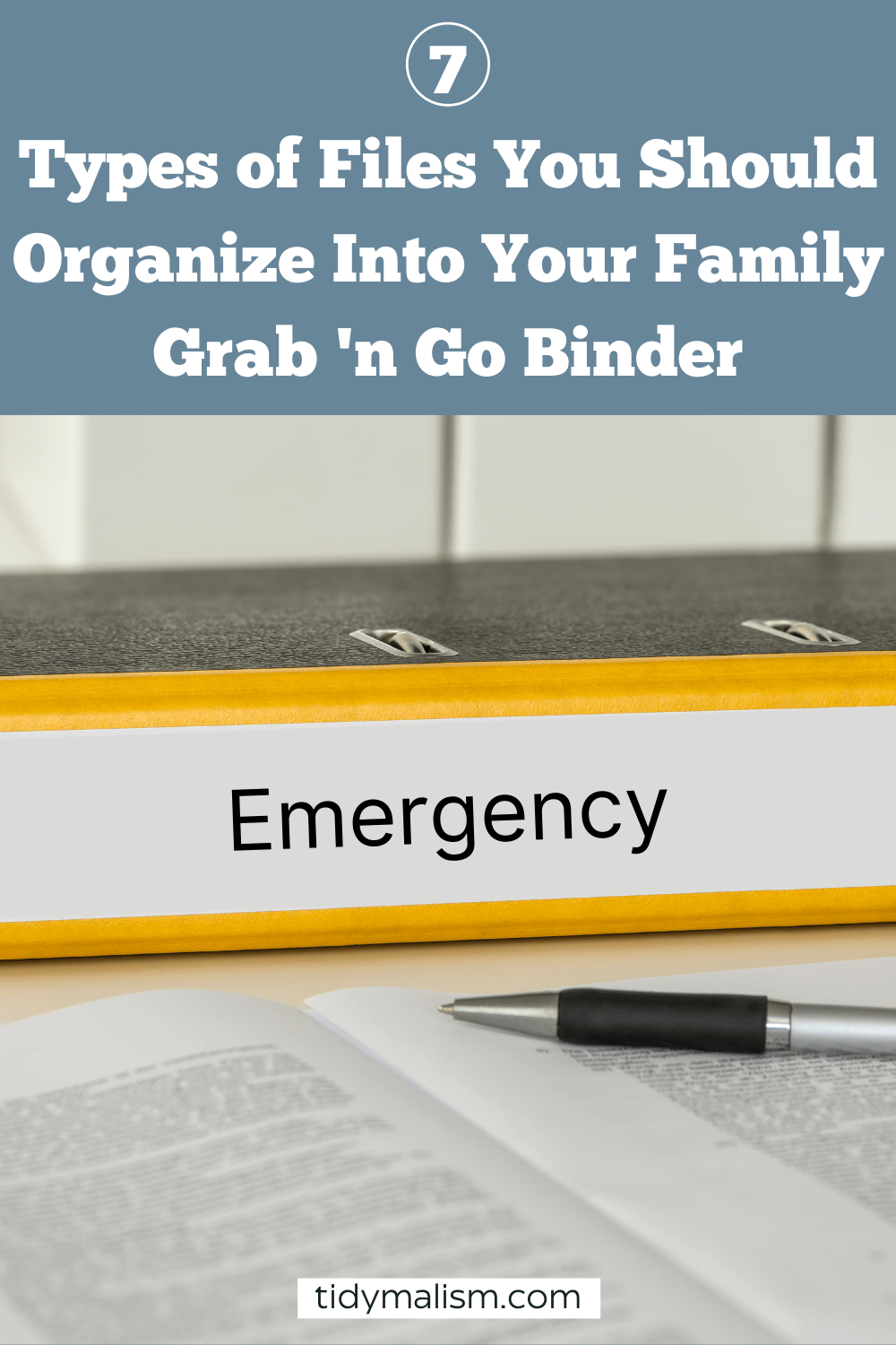 Emergency Documents Binder Checklist – Tidymalism