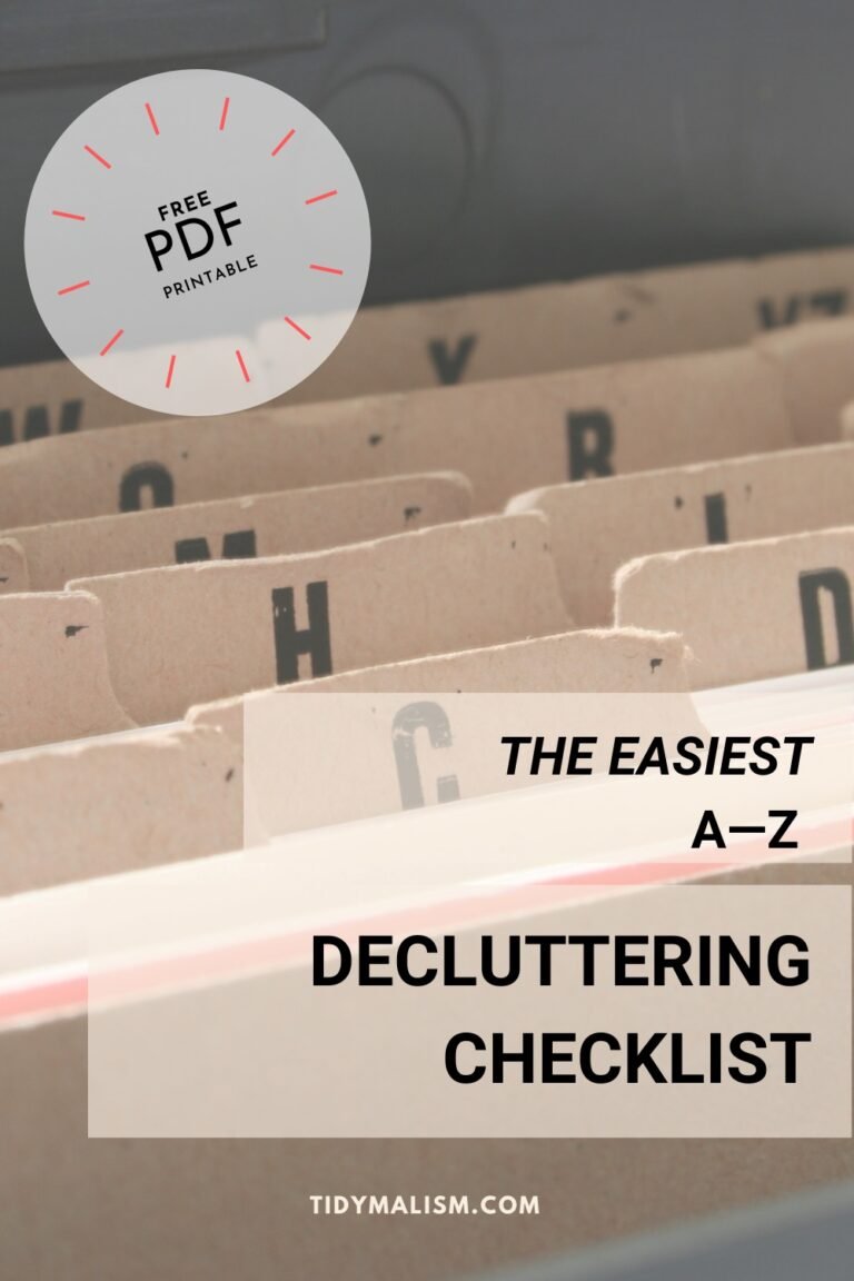 Free Printable Decluttering Checklist From A to Z
